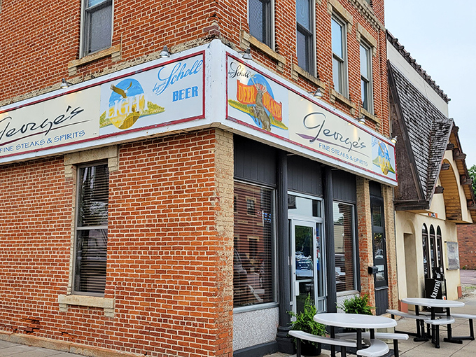 George's corner spot beckons with the promise of hearty German fare and possibly the best people-watching in town.