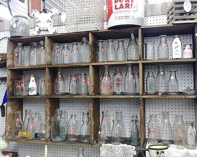 When milk didn't come in plastic jugs. These glass bottles remind us of a time when the dairy man knew your name.
