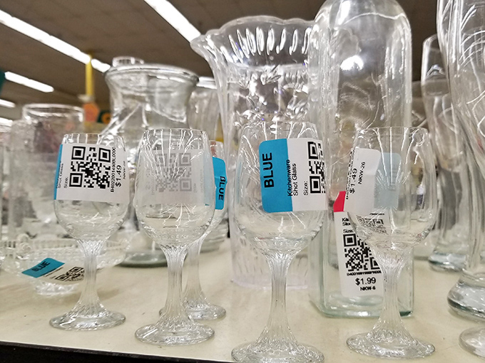 Crystal and glass treasures await new homes, each bearing the subtle patina of stories from dinner parties past.