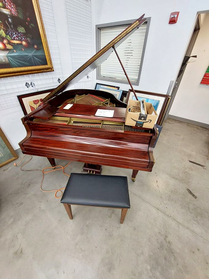 A grand piano waiting for its second act&mdash;because someone's abandoned musical aspirations could become the centerpiece of your living room.