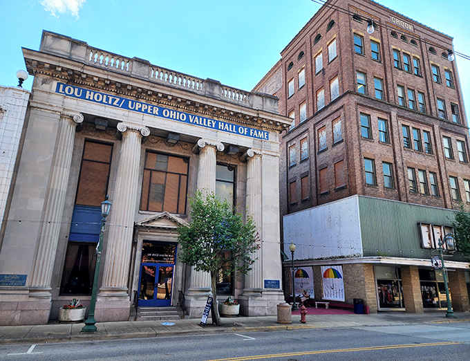 The Lou Holtz/Upper Ohio Valley Hall of Fame brings classical columns to the Midwest, honoring local legends in a building that looks like it could house Greek gods.