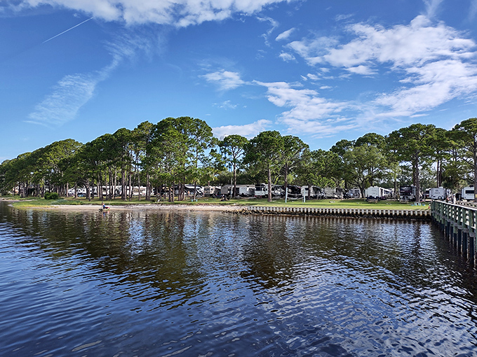 Waterfront camping without waterfront pricing. Holiday Campground proves paradise doesn't require a second mortgage.