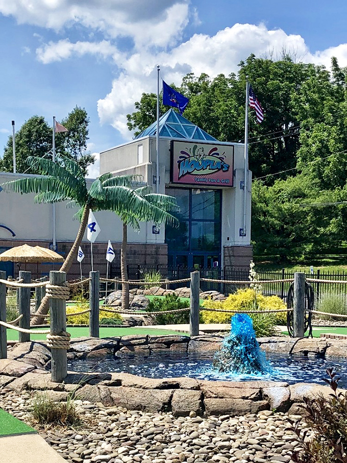 Hoopla's Family Fun Center brings mini-golf and palm trees to Pennsylvania, proving you don't need an ocean to create a delightful oasis of family entertainment.