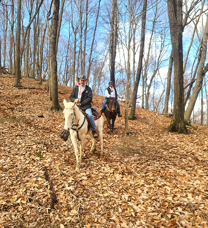 Horseback riding through fall foliage&mdash;like starring in your own Western, minus the dramatic soundtrack and questionable plot twists.