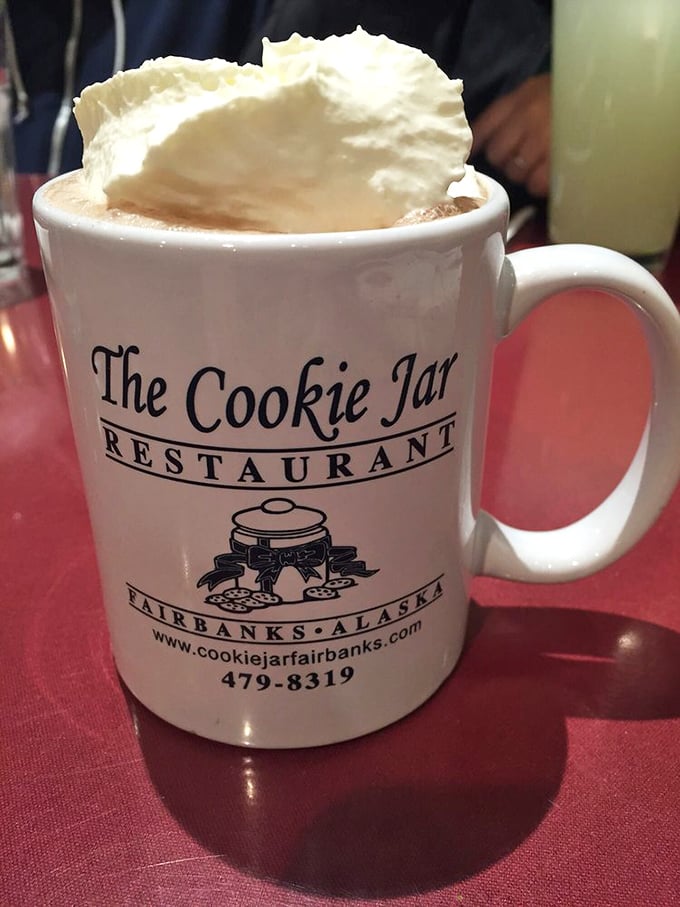 Hot chocolate that doesn't just get topped with whipped cream &ndash; it gets crowned with it, served in a mug that proudly declares its homeland.