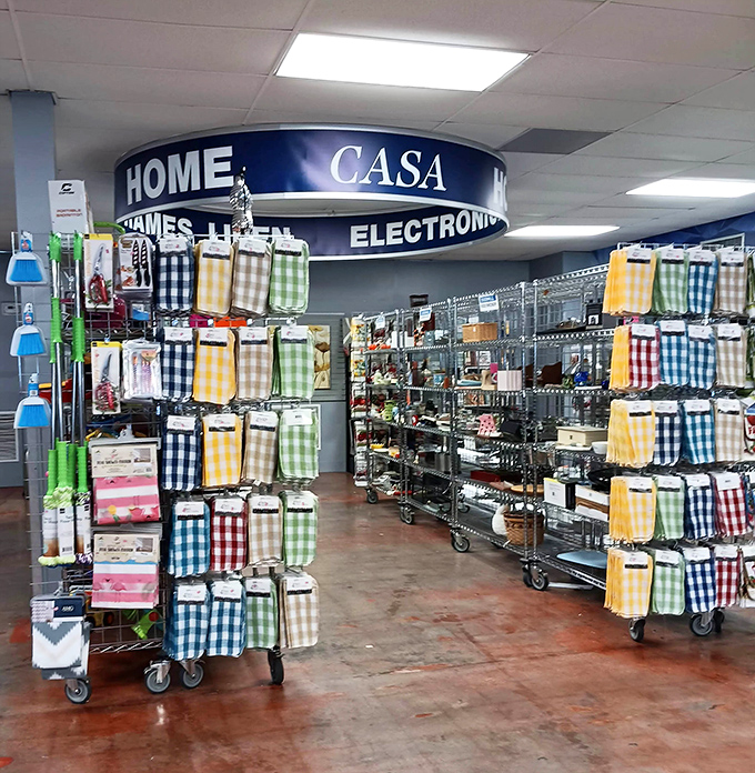 The Home/Casa section—where kitchen gadgets and decor items from countless Louisiana homes await their next chapter of gumbo-making and wall-adorning.