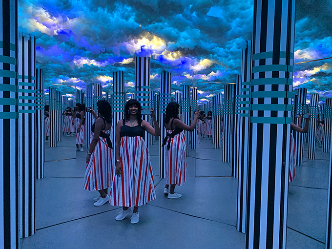 This infinity mirror installation creates an endless corridor of light that makes you question just how far the rabbit hole goes.