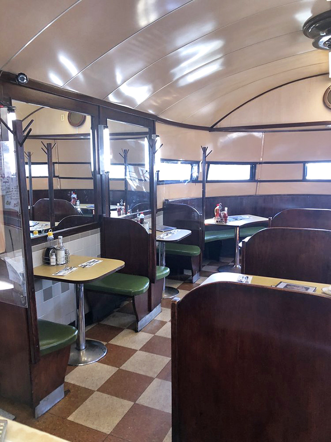 Classic diner design meets modern comfort with checkered floors and cozy booths that invite you to linger over that second cup of coffee.