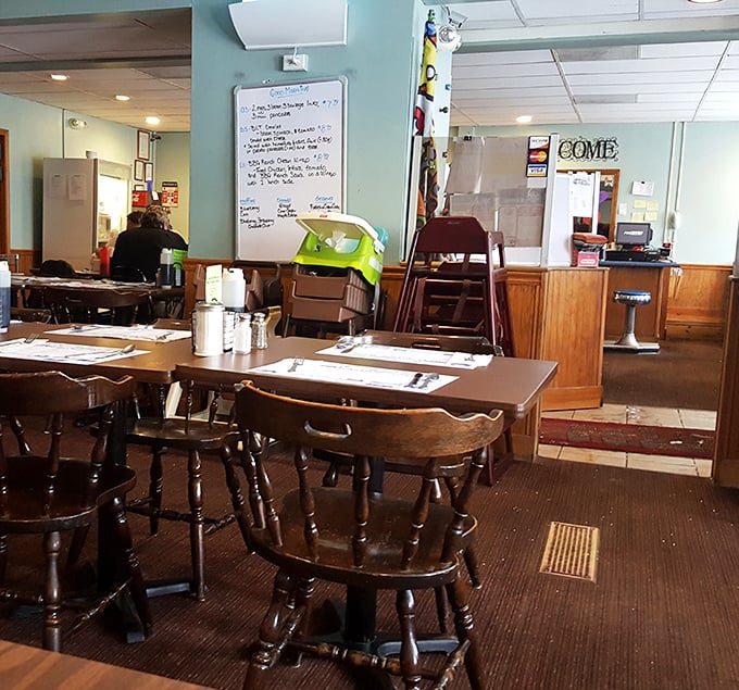 Wooden chairs that have supported generations of Manchester residents through countless maple-syrup-soaked mornings.