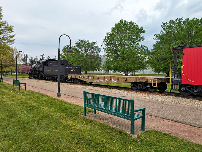 The restored locomotive stands as a magnificent iron time machine, reminding us of an era when travel was an event, not just transportation.