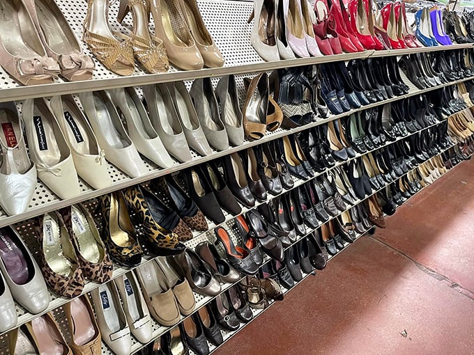 A shoe lover's dream landscape stretches before you&mdash;heels, flats, and everything between, organized with a precision that would make Imelda Marcos weep with joy.