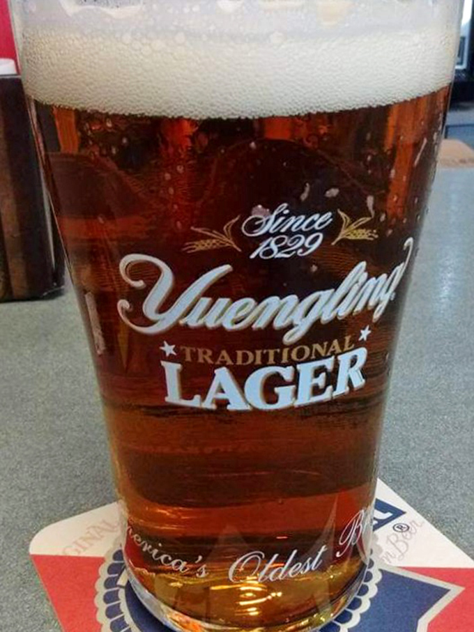 A proper Yuengling&mdash;Pennsylvania's liquid ambassador&mdash;standing tall and proud like it just won the state lottery.