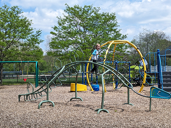 This playground proves that childhood joy hasn't been completely replaced by screens&mdash;sometimes good old-fashioned monkey bars still win the day.