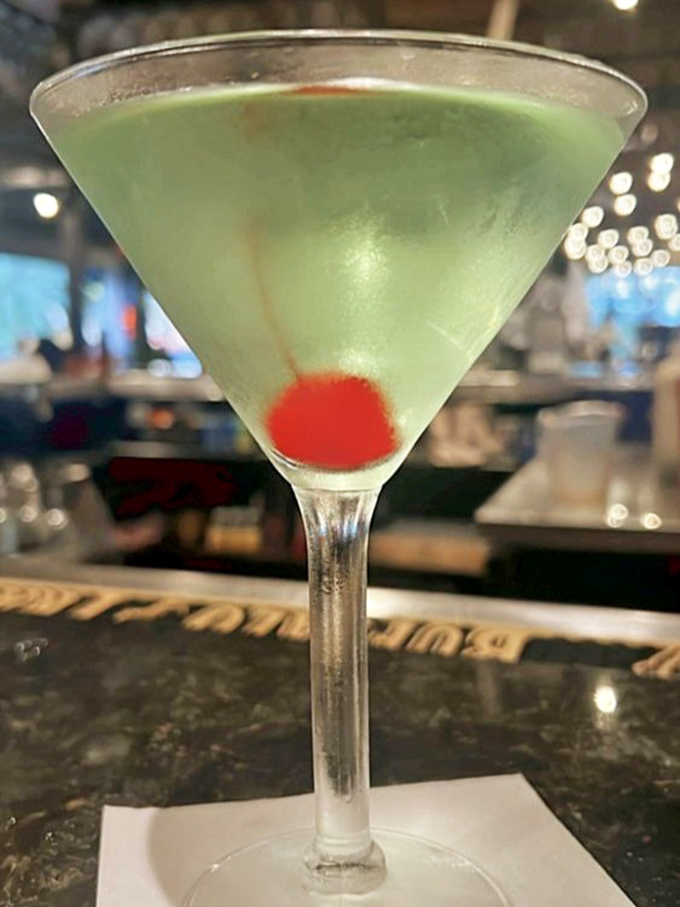 Sometimes you just need a classic martini done right, clean and cold with that essential cherry garnish.