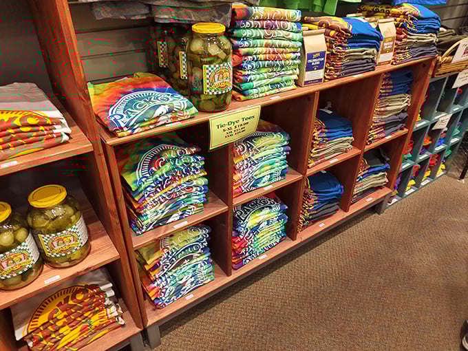 Take home a taste of Toledo! The merchandise area offers everything from tie-dye shirts to those famous pickles and sauces.