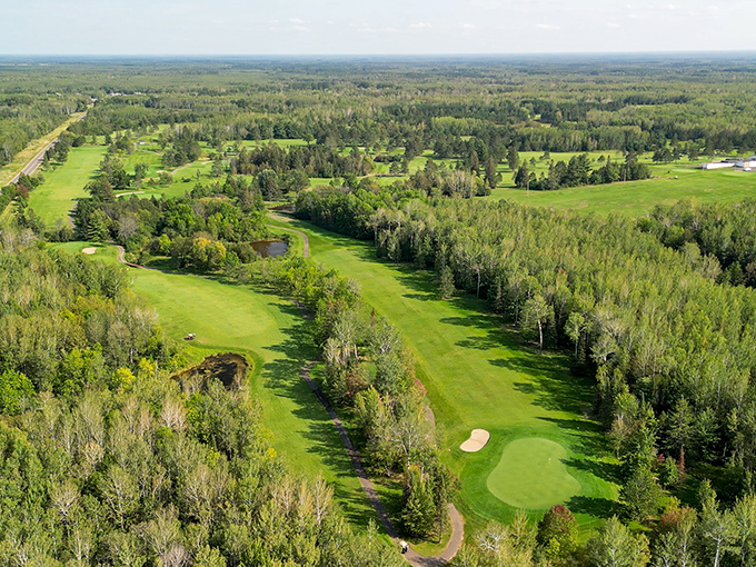 Mesaba Country Club's emerald fairways carve through northern Minnesota's forests like nature's own sculpture garden. Golf with a view that rivals the satisfaction of a perfect drive.