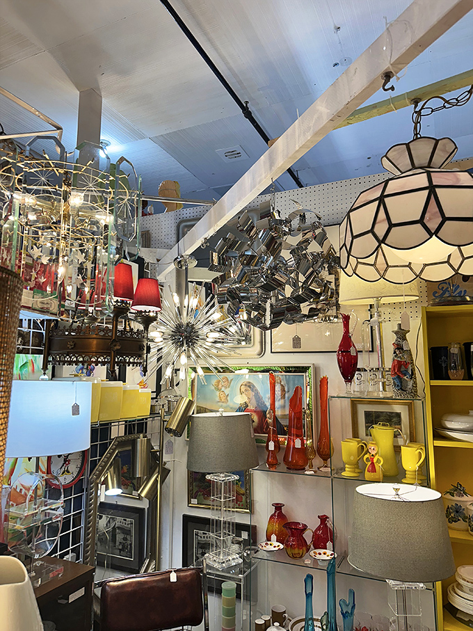 Chandeliers and pendant lights create a ceiling galaxy of illumination options. That starburst fixture is calling your name.