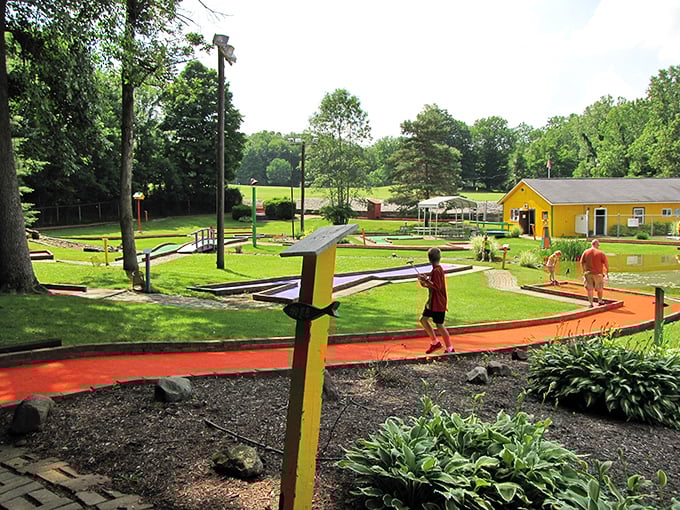 Miniature golf courses remain one of humanity's greatest inventions for competitive retirement living without excessive sweating.