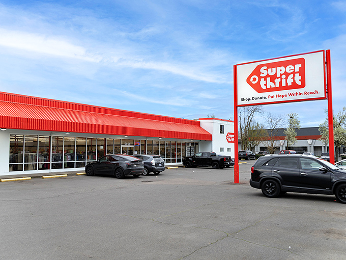 That distinctive red roof has become a beacon for bargain hunters across Portland and beyond.