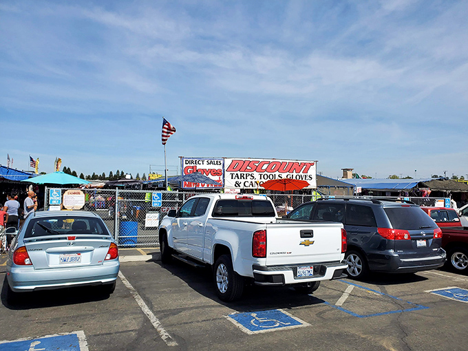 Parking lot filled with potential memories. Every car represents someone's quest for that perfect something they didn't know they needed.