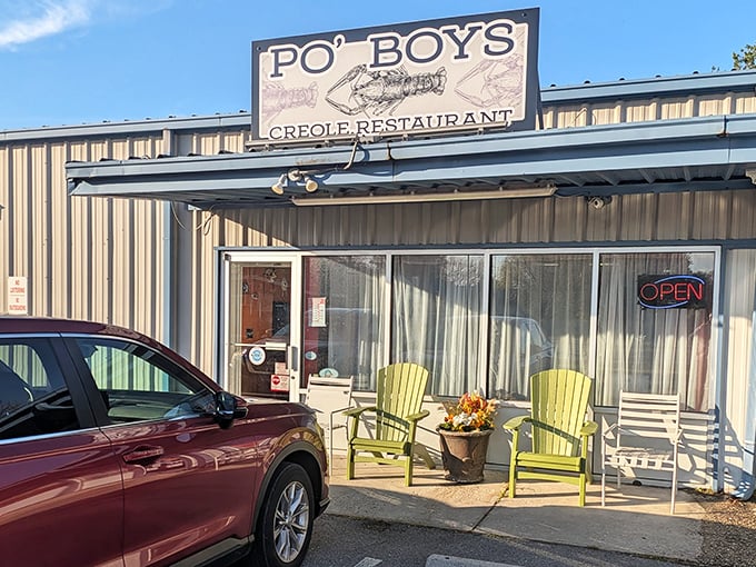 Po' Boys Creole Restaurant brings Louisiana soul to Delaware shores—those yellow chairs outside practically beg you to sit and stay awhile.