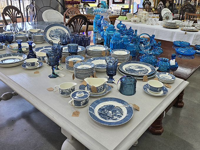 Blue and white china creates a tabletop ocean of pattern and history. One person's grandmother's dishes become another's entertaining showstoppers.