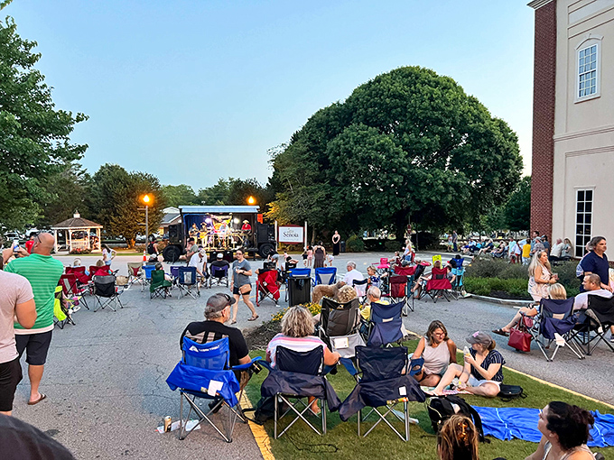PorchFest turns parking lots into concert venues where lawn chairs replace VIP seating and the music sounds better under Georgia stars.