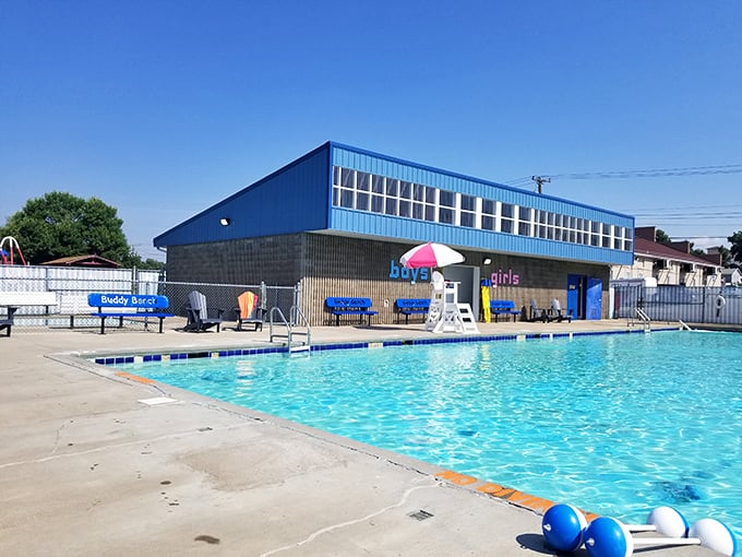 Summer's unofficial headquarters in Washburn. This public pool proves paradise doesn't need palm trees &ndash; just clean water and blue skies.