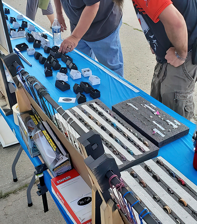 Jewelry displays that reward patient browsing. The perfect unique ring often hides among dozens, waiting for the right finger to find it.