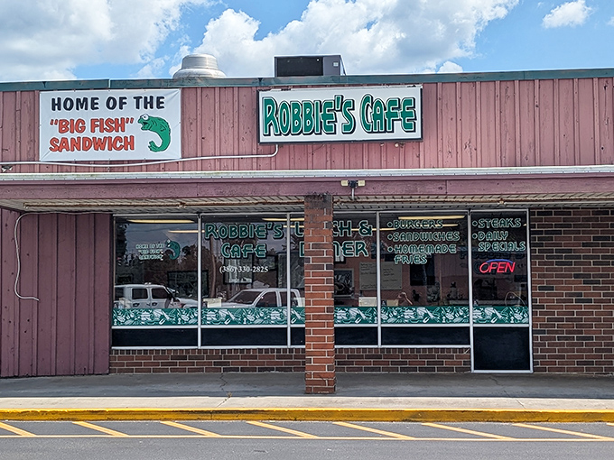 Robbie's Cafe proudly announces itself as "Home of the Big Fish Sandwich"&mdash;a claim that demands investigation by any self-respecting food enthusiast.