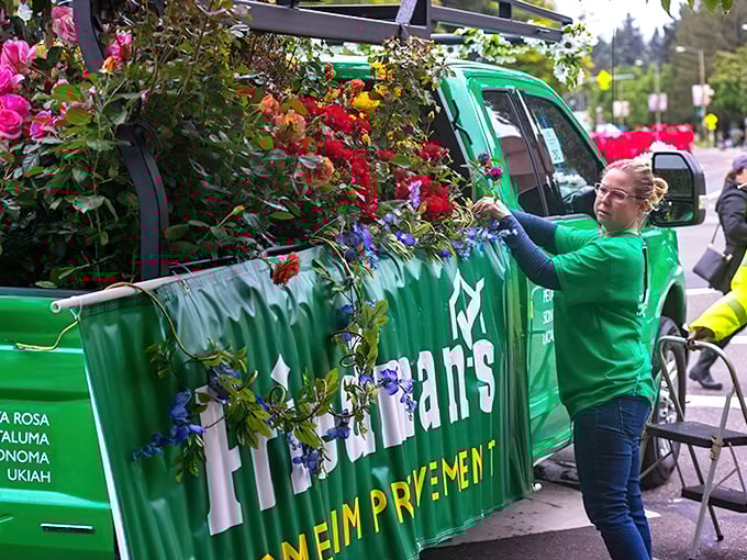 The annual Rose Parade showcases Santa Rosa's community spirit and horticultural heritage with flower-bedecked floats that brighten downtown streets.