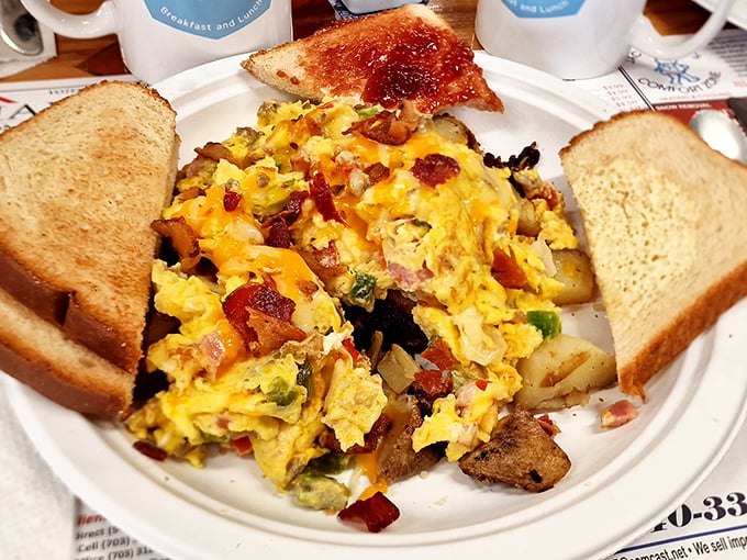 When your breakfast scramble contains this many ingredients, you know someone in the kitchen actually cares about your happiness.