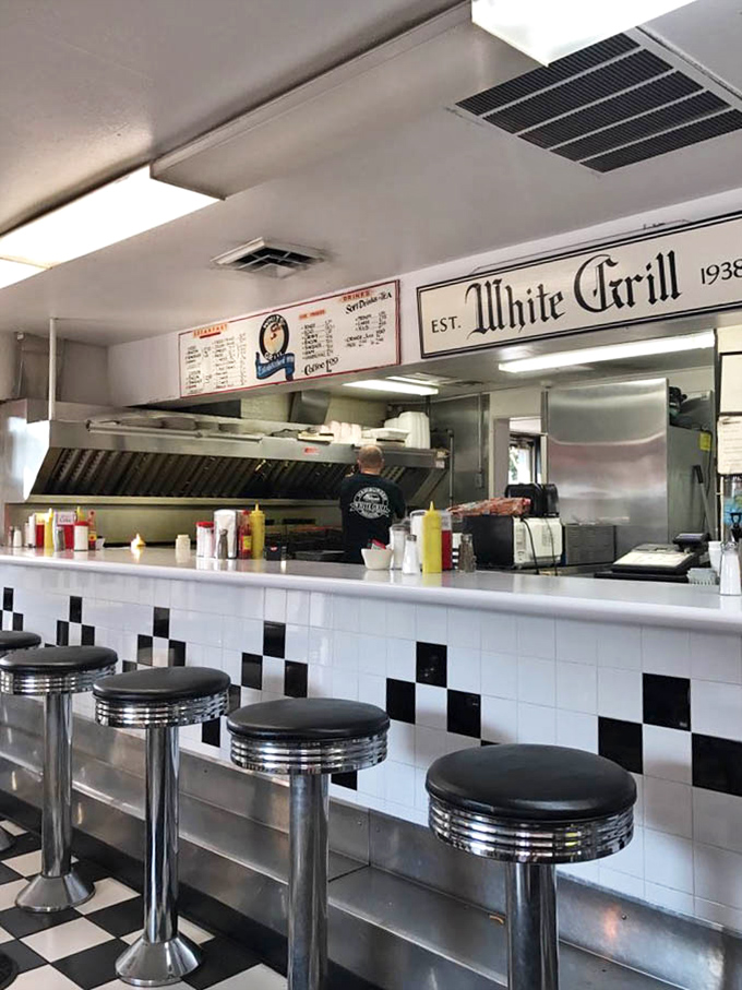 Chrome stools lined up at the counter like loyal soldiers, ready to support generations of hungry Missourians.