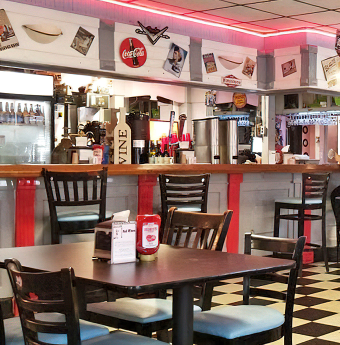 Where diner magic happens—a counter that's witnessed more breakfast epiphanies than a Sunday morning church service.
