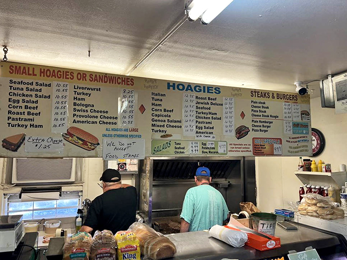 Where the magic happens! This menu board has probably remained unchanged longer than most Hollywood marriages.