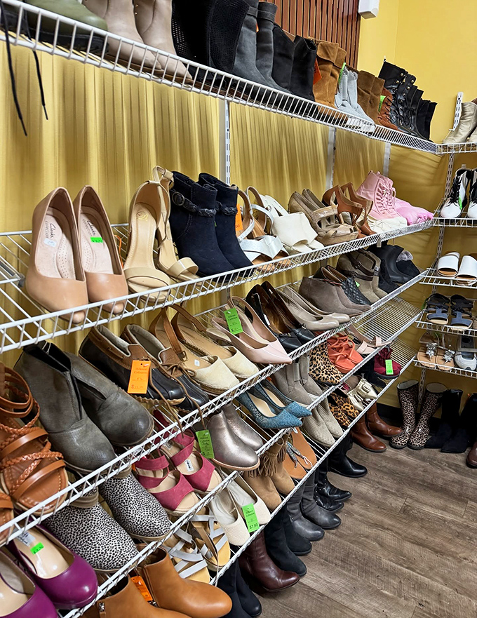 Footwear fantasyland where barely-worn boots neighbor designer heels &ndash; Cinderella would have saved hours with this selection.