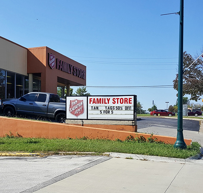 The roadside marquee announces color tag specials &ndash; a secret code that separates casual shoppers from serious thrifters.