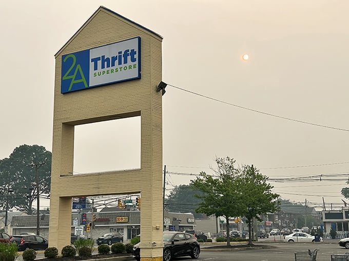 The sign proudly announces "2nd Ave Value Stores"&mdash;the understatement of the century for treasure hunters.