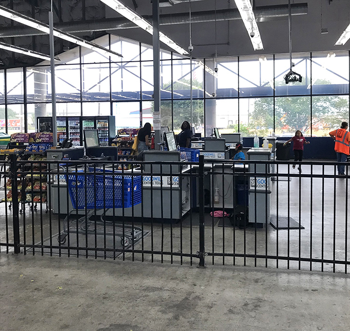 Checkout counters where victory is tallied by the pound. The final step before taking home treasures that others overlooked.