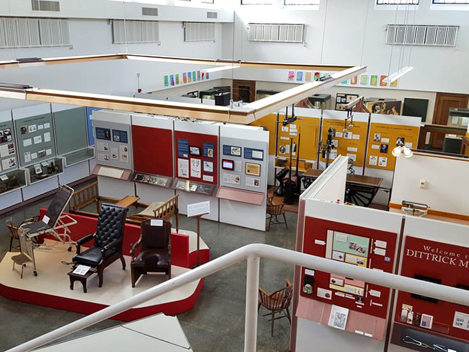 The museum's open layout invites exploration from multiple angles. Medical history unfolds like chapters in humanity's most compelling story.