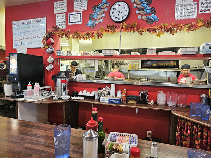 Behind the counter, kitchen wizards orchestrate breakfast symphonies with the precision of seasoned conductors and the heart of home cooks.