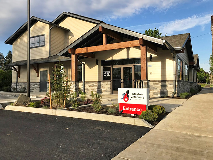 Stayton Veterinary Hospital's modern design shows even the four-legged residents get first-class treatment in this caring community.