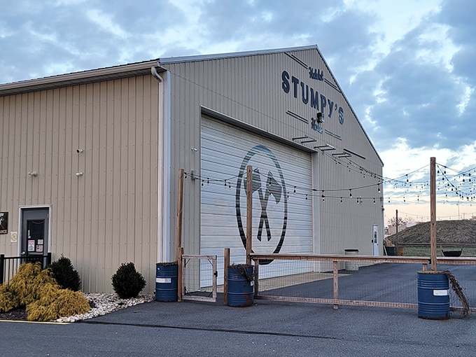 Stumpy's industrial-chic exterior houses unexpected entertainment for those who thought their axe-throwing days were behind them. Retirement doesn't mean the end of adventure.