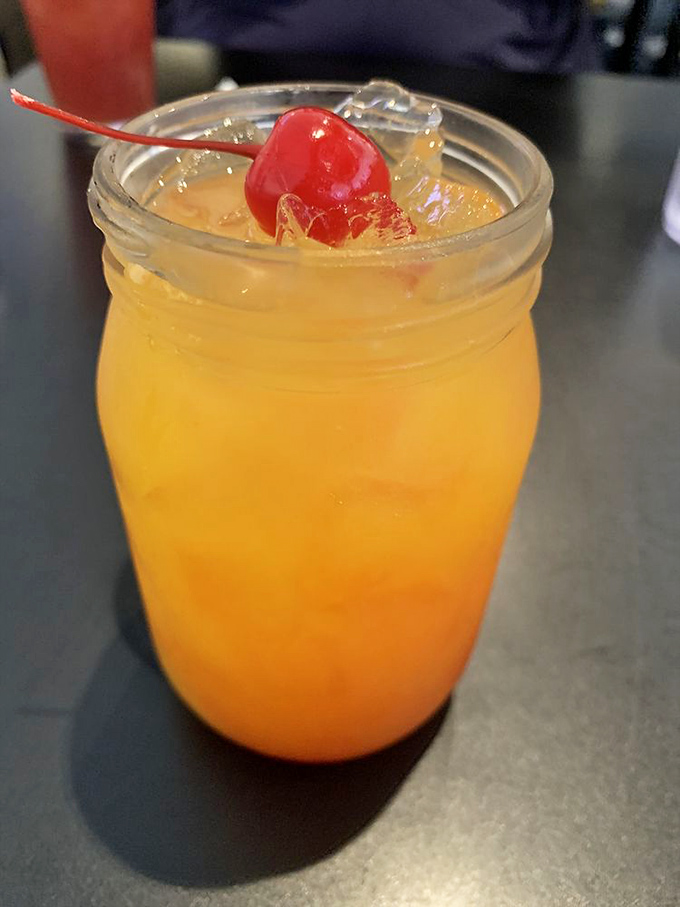Sometimes the best orange juice is the one that comes in a mason jar with a cherry on top.