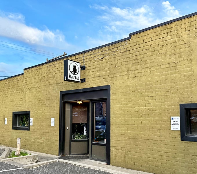 The Night Owl's simple yellow facade hides whatever magic happens inside once the sun goes down in Ellensburg.