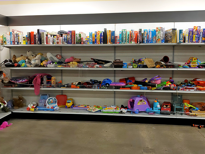 Childhood nostalgia by the shelf&mdash;where forgotten toys get second chances and parents discover vintage versions of their own childhood favorites.