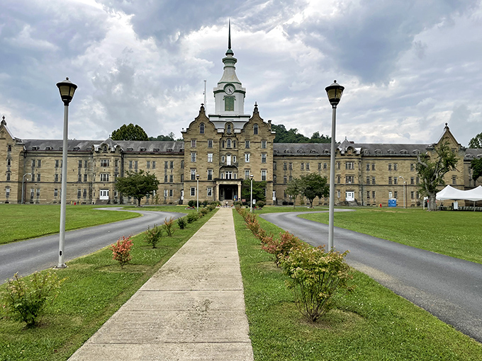 The imposing Trans-Allegheny Lunatic Asylum stands as a haunting reminder of medical history. Its Gothic architecture makes it both a historical treasure and a photographer's dream.