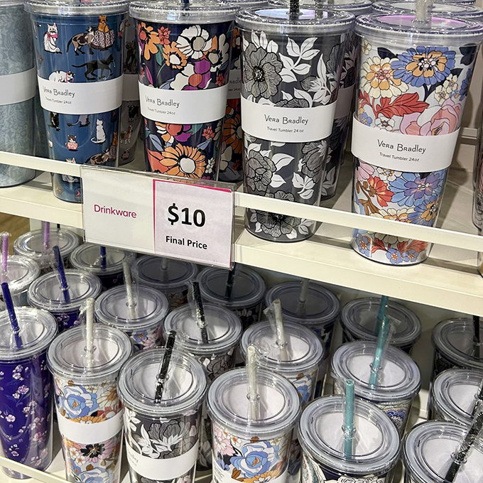Vera Bradley tumblers keep drinks cold and style quotient high, proving hydration can be both practical and surprisingly fashionable.