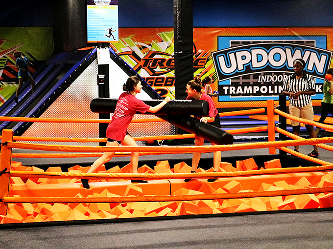Indoor trampoline parks provide safe entertainment for grandkids who possess energy levels that defy all known laws of physics.