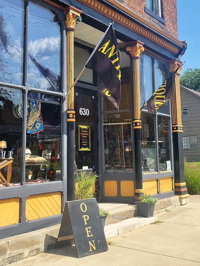 Victorian Antiquities & Design offers treasures from yesteryear in a storefront that looks like it was plucked from a Dickens novel.